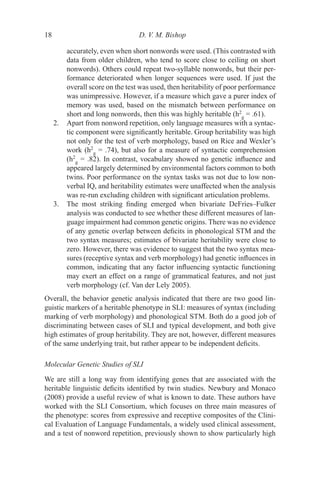 Developmental language impairment and genetic basis of syntax | PDF