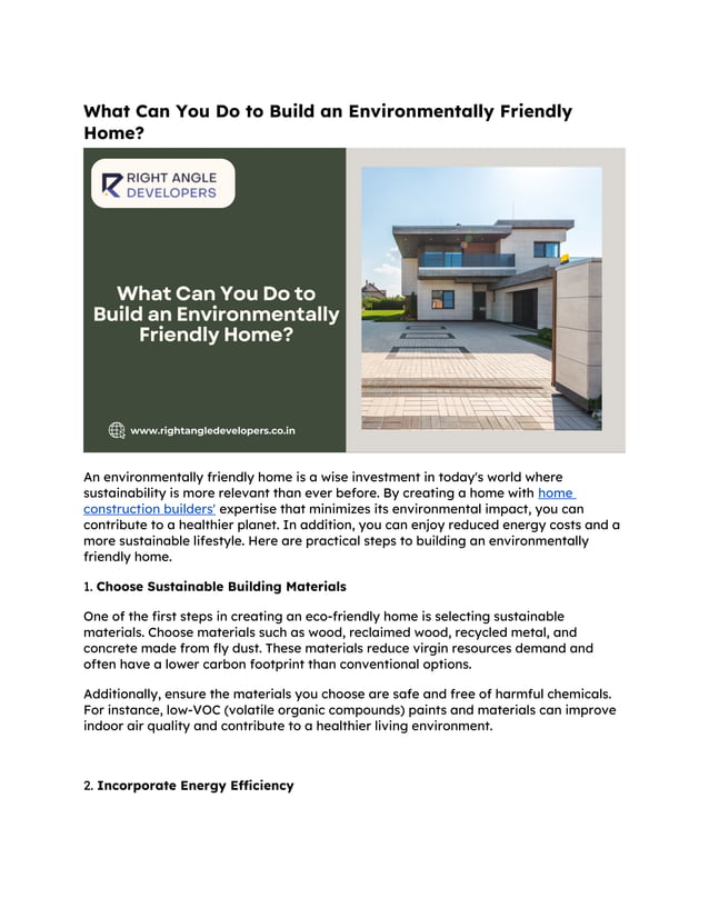 What Can You Do to Build an Environmentally Friendly Home.docx