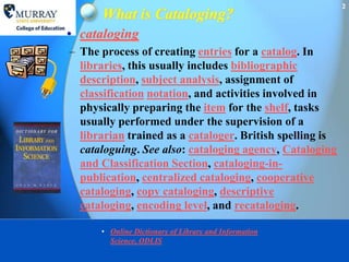 What is cataloging | PPTX