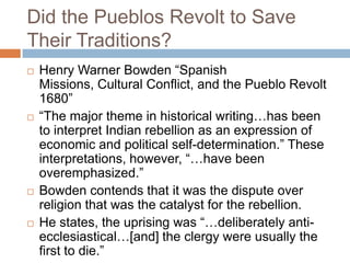 What caused the pueblo revolt of 1680 | PPTX