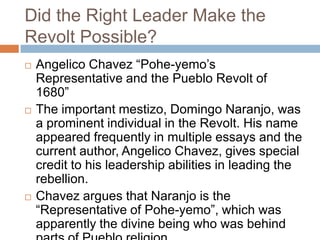 What caused the pueblo revolt of 1680 | PPTX