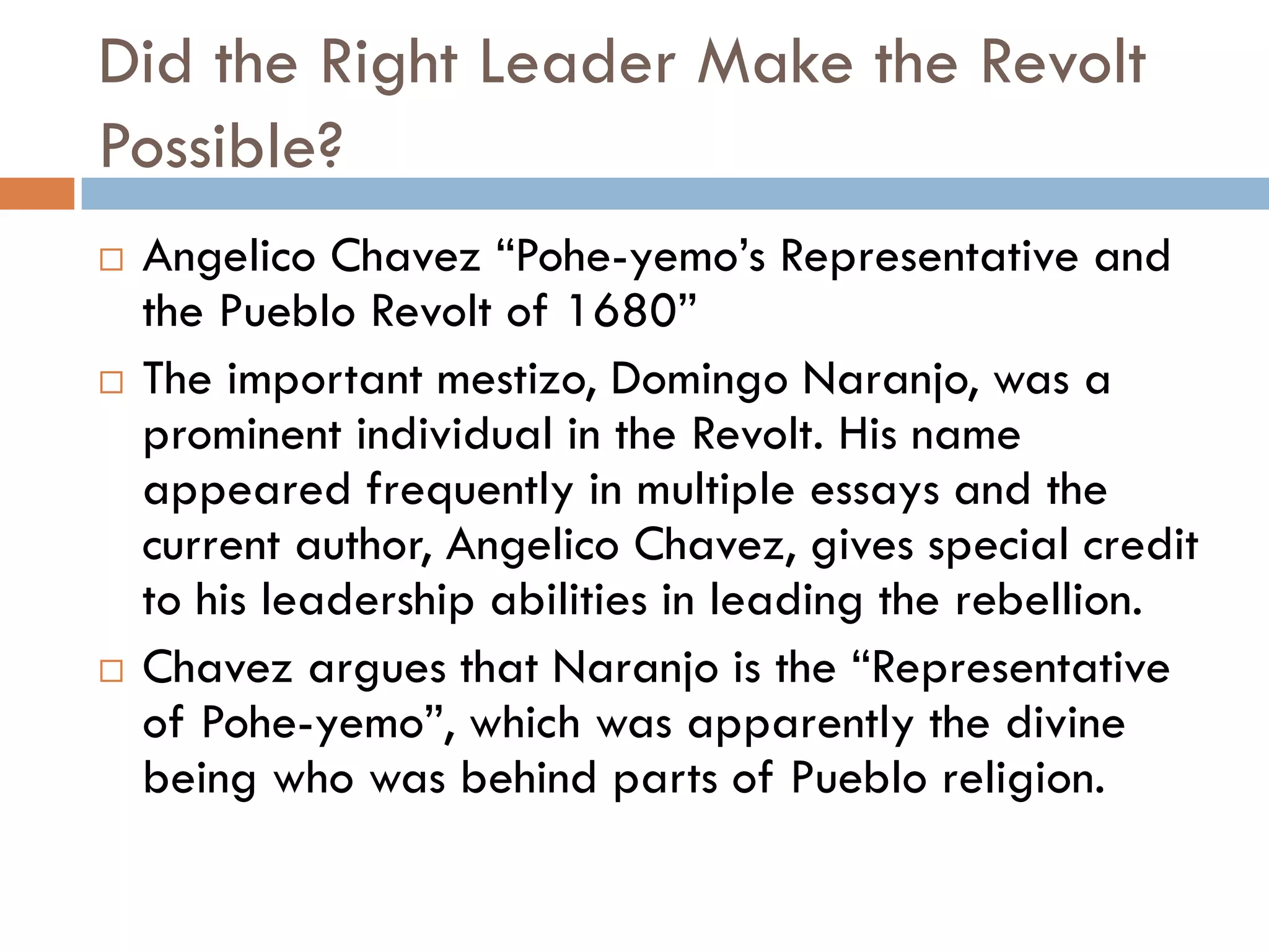 What caused the pueblo revolt of 1680 | PPT