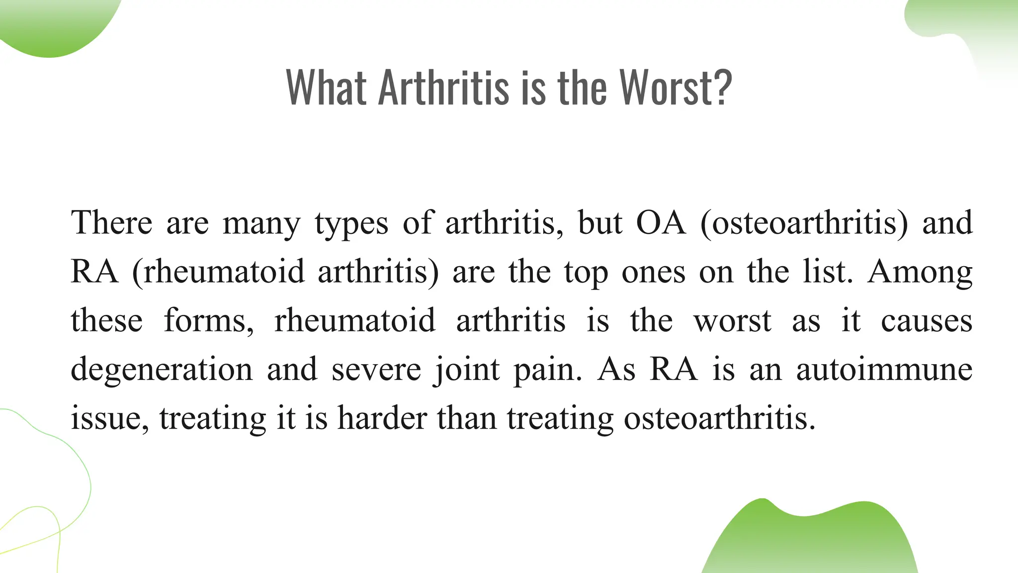 What Causes Arthritis? Symptoms and Treatments | PPTX | Bone and Joint ...
