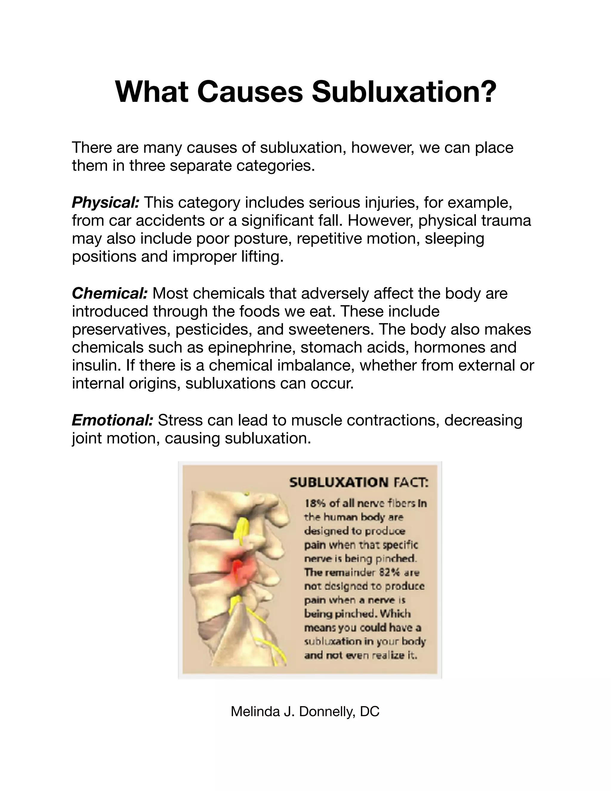 What Causes Subluxation | PDF