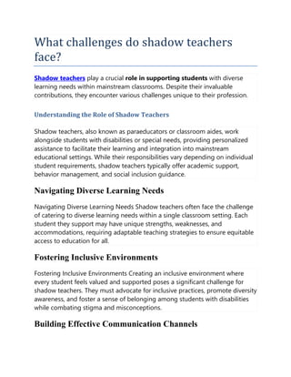 What challenges do shadow teachers face.docx