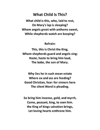 What child is this | DOCX | Christianity | Religion & Spirituality
