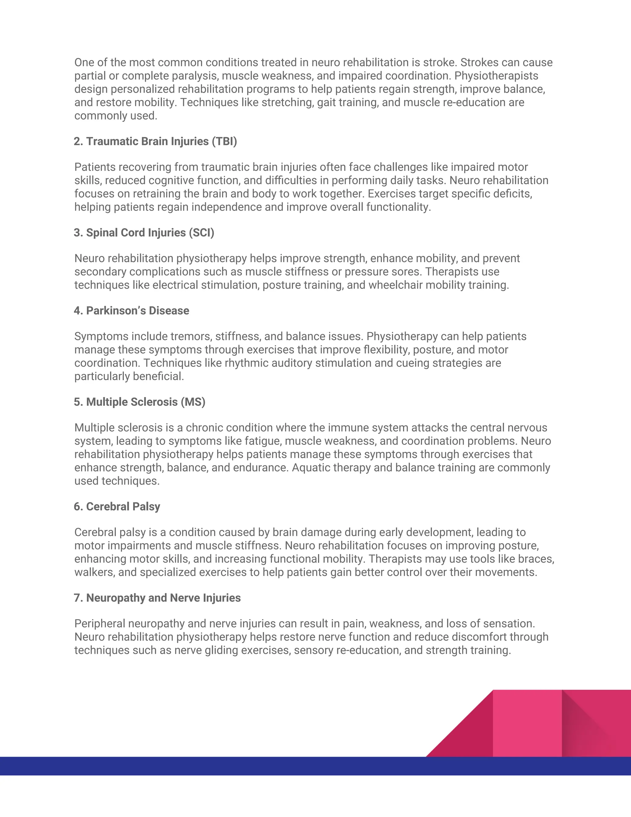 What Conditions Are Treated Under Neuro Rehabilitation Physiotherapy_.docx