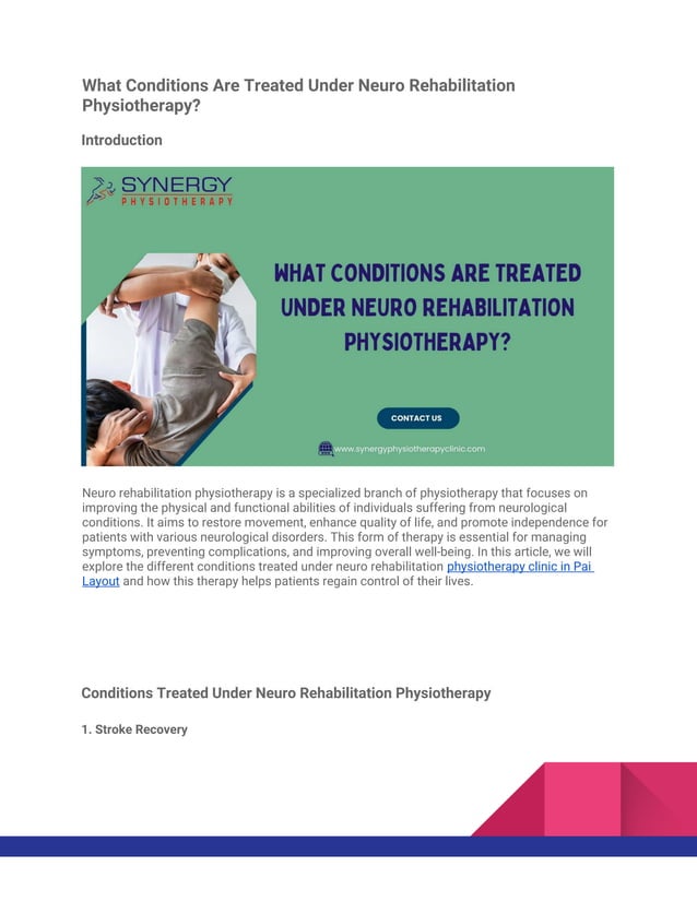 What Conditions Are Treated Under Neuro Rehabilitation Physiotherapy_.docx