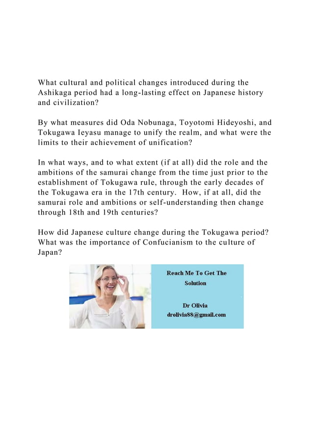 What cultural and political changes introduced during the Ashi | PDF