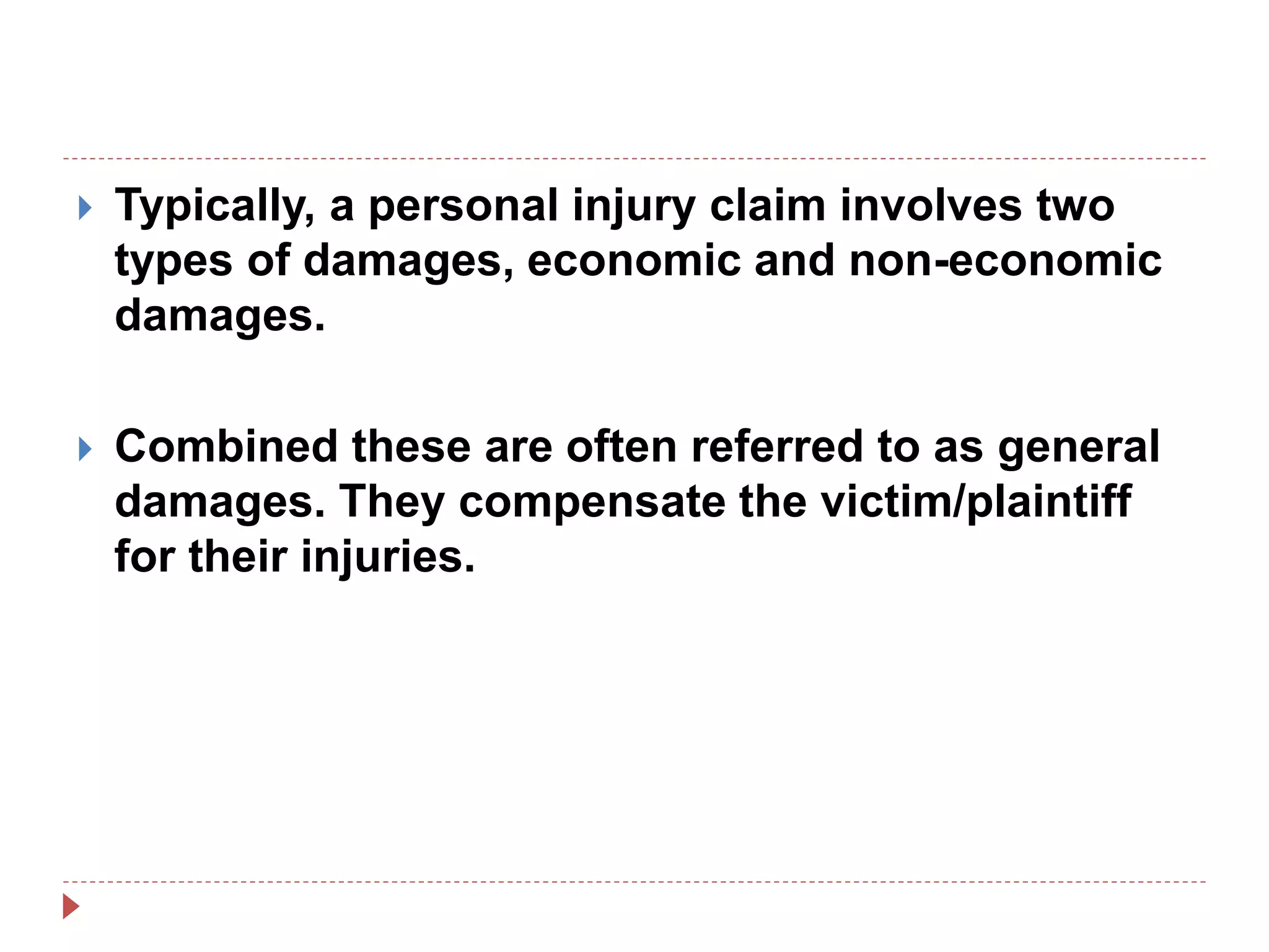 What damages can be awarded in a personal injury claim? | PPTX ...