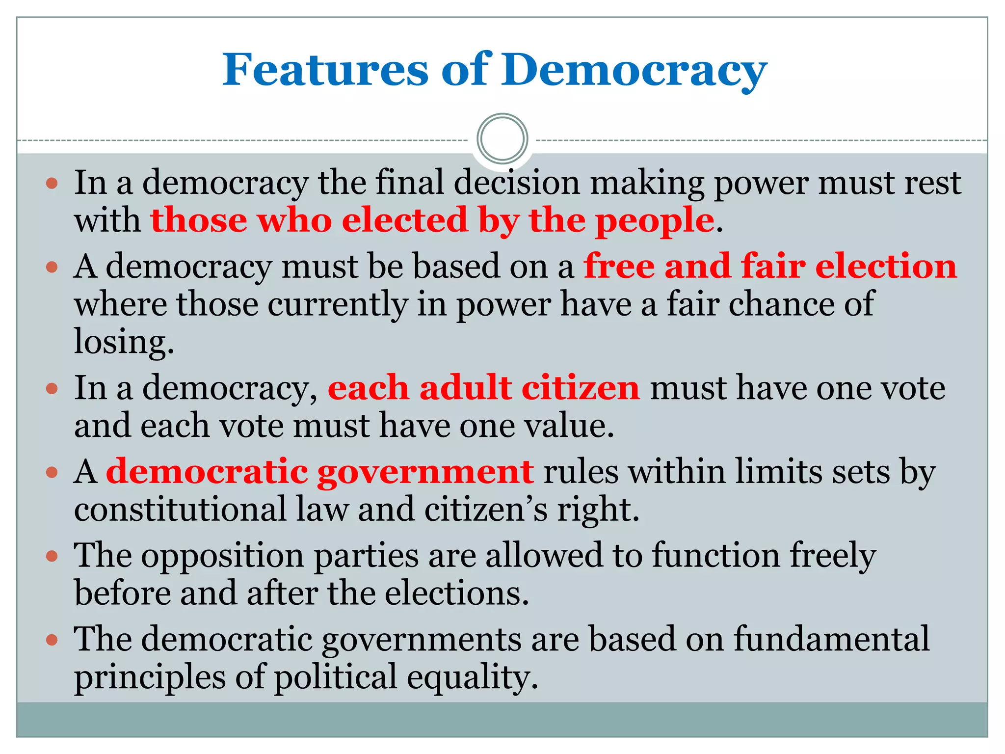 What is democracy and Why democracy? | PPTX | Civic affairs | Politics