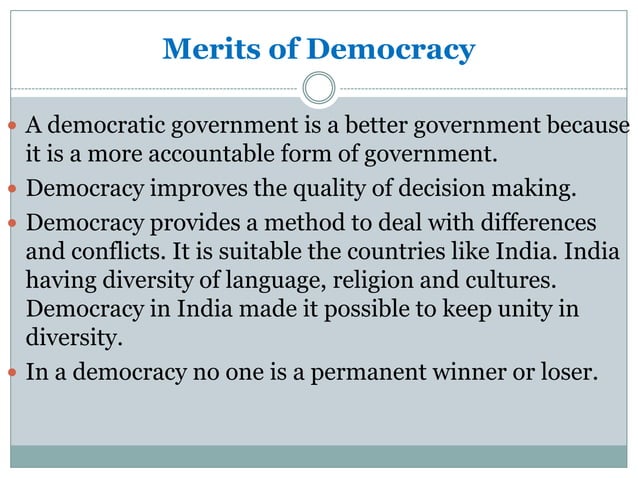 What is democracy and Why democracy? | PPTX | Civic affairs | Politics