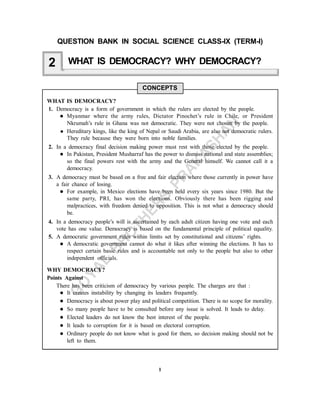 Whatdemocracywhy democracy of class 9 | PDF