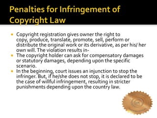 What describes a copyright violation? | PPT