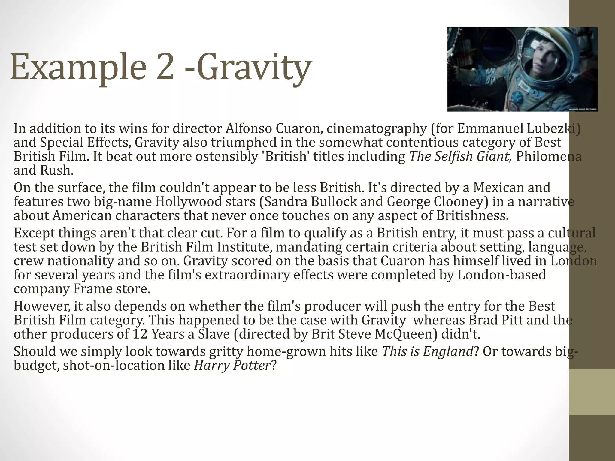 What determines a british film | PPT