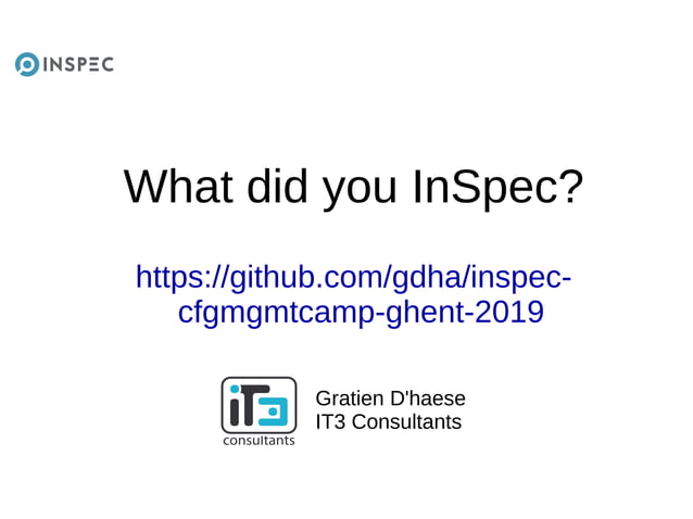 What did you inspec? | PPT