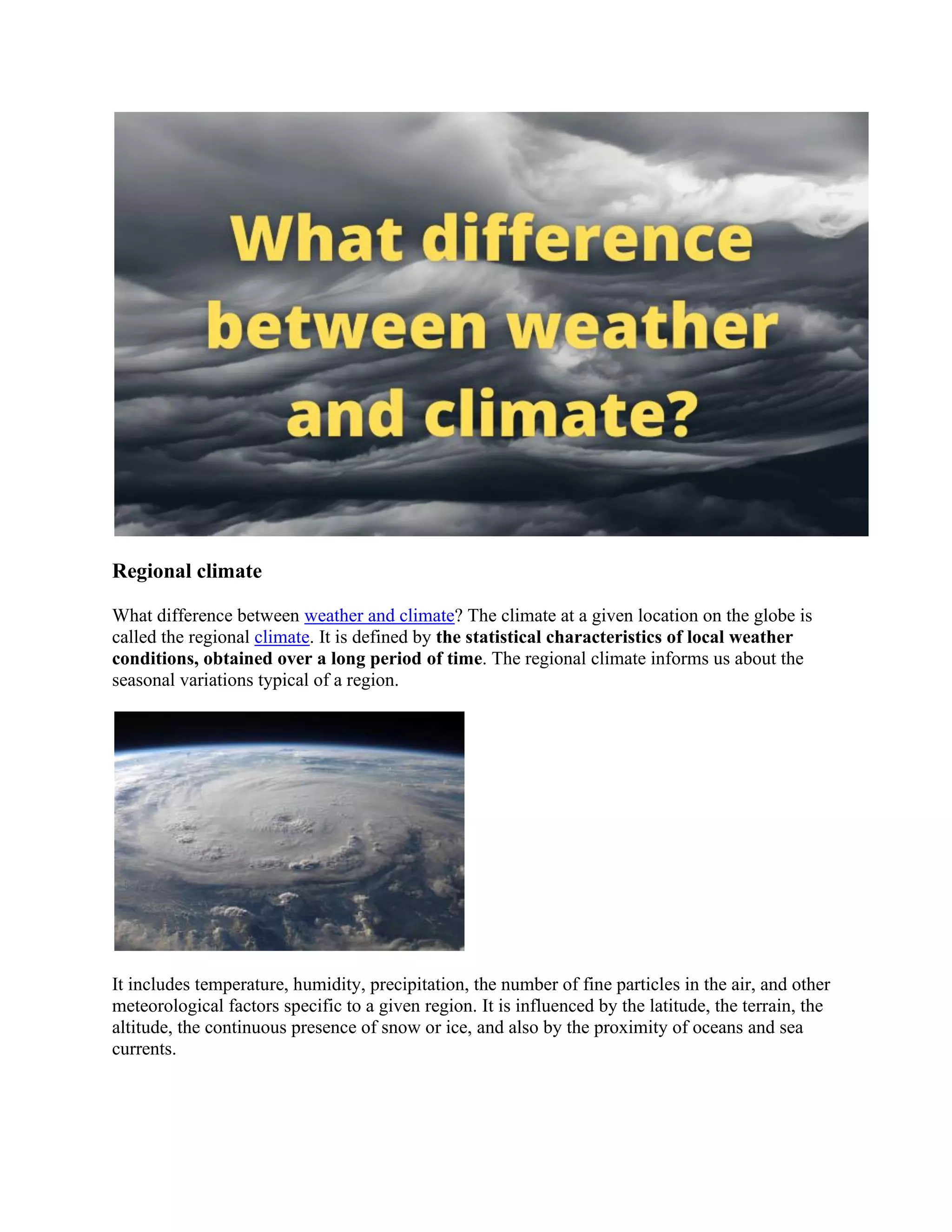 What difference between weather and climate? | PDF | Weather | Science