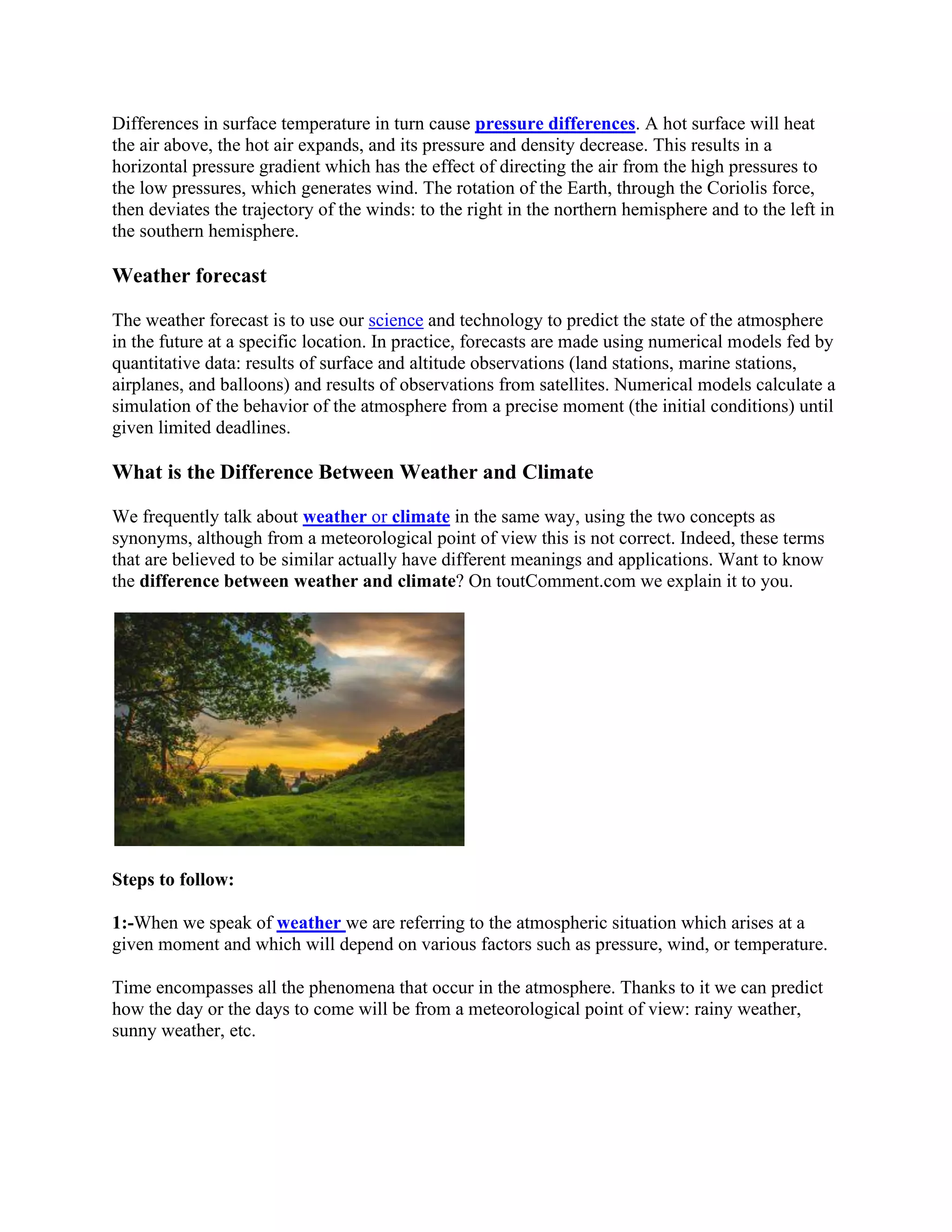 What difference between weather and climate? | PDF | Weather | Science