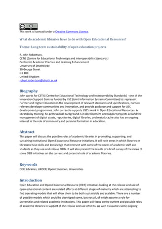 What do academic libraries have to do with open educational resources | PDF