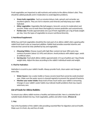 What do Albino Rabbits Eat: List of Foods for Albino Rabbits | DOCX