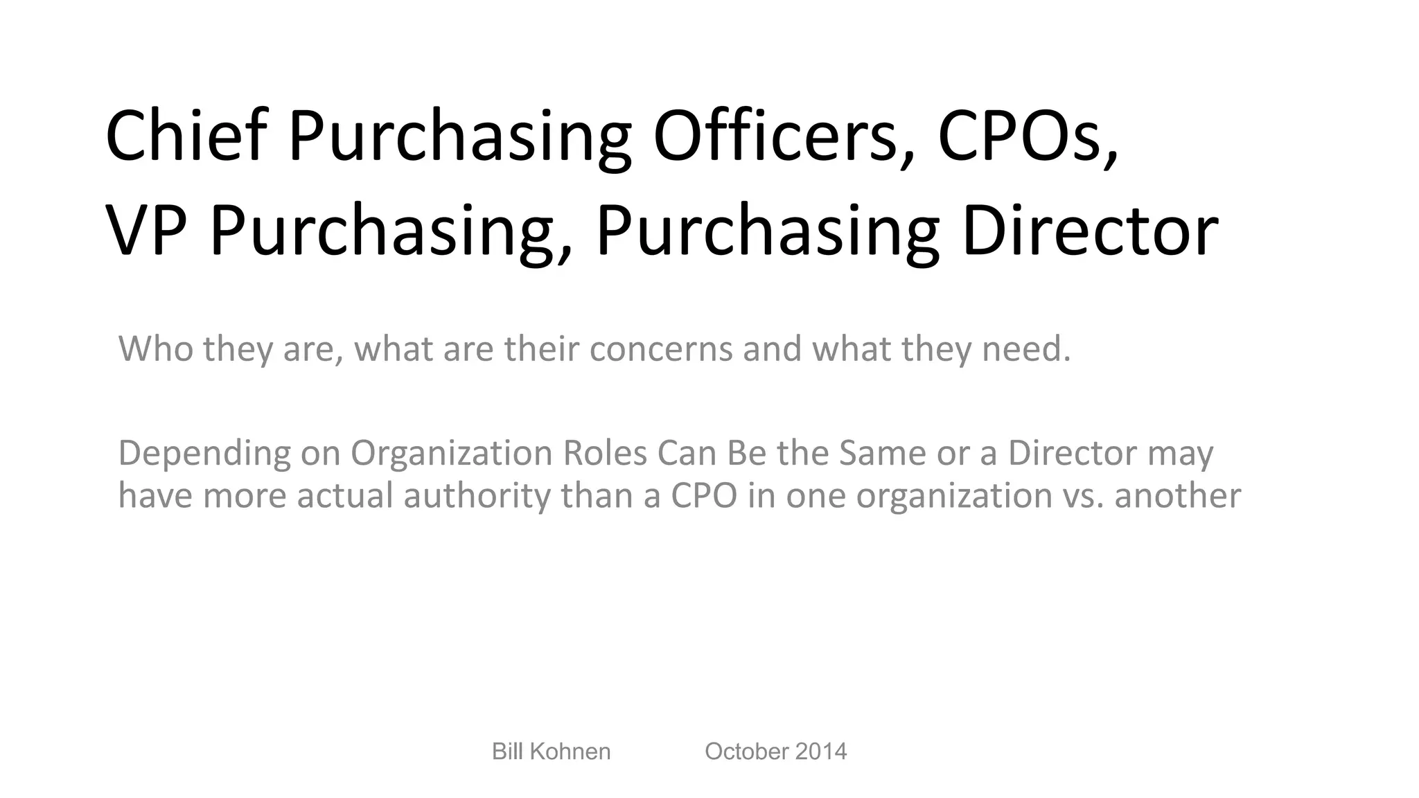 Chief Purchasing Officers Challenges and Goals | PPT
