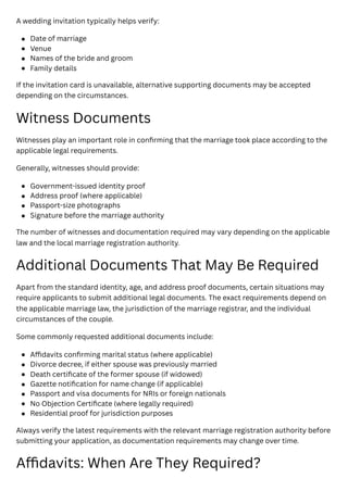 Essential Legal Documents Required After a Traditional Hindu Wedding in ...