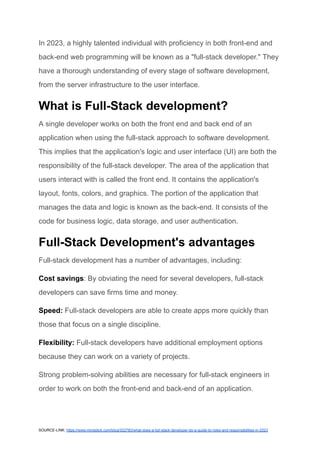 What Does a Full-Stack Developer Do? A Guide to Roles and ...