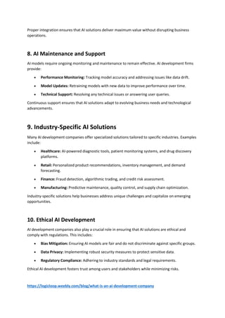 What Does an AI Development Company Do? Key Services and Solutions | PDF