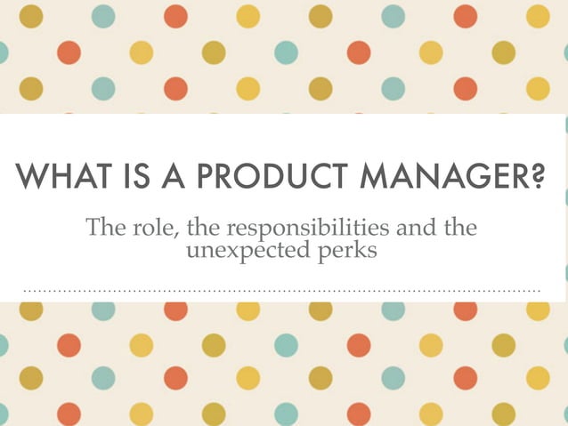 What Is A Product Manager? | The Quick Guide To Product Management | PPT