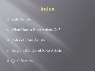 What Does a Roto Artists Do? | PPTX