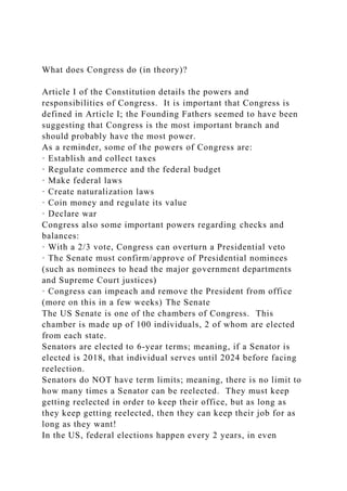 What does Congress do (in theory)Article I of the Constitutio.docx