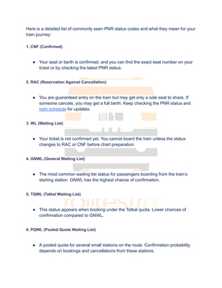 What Does Each PNR Status Code Mean_ Complete List for Rail Travelers.pdf