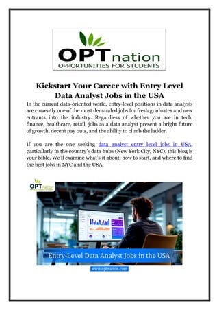 What Does Entry-Level Data Analyst Do? optnation | PDF