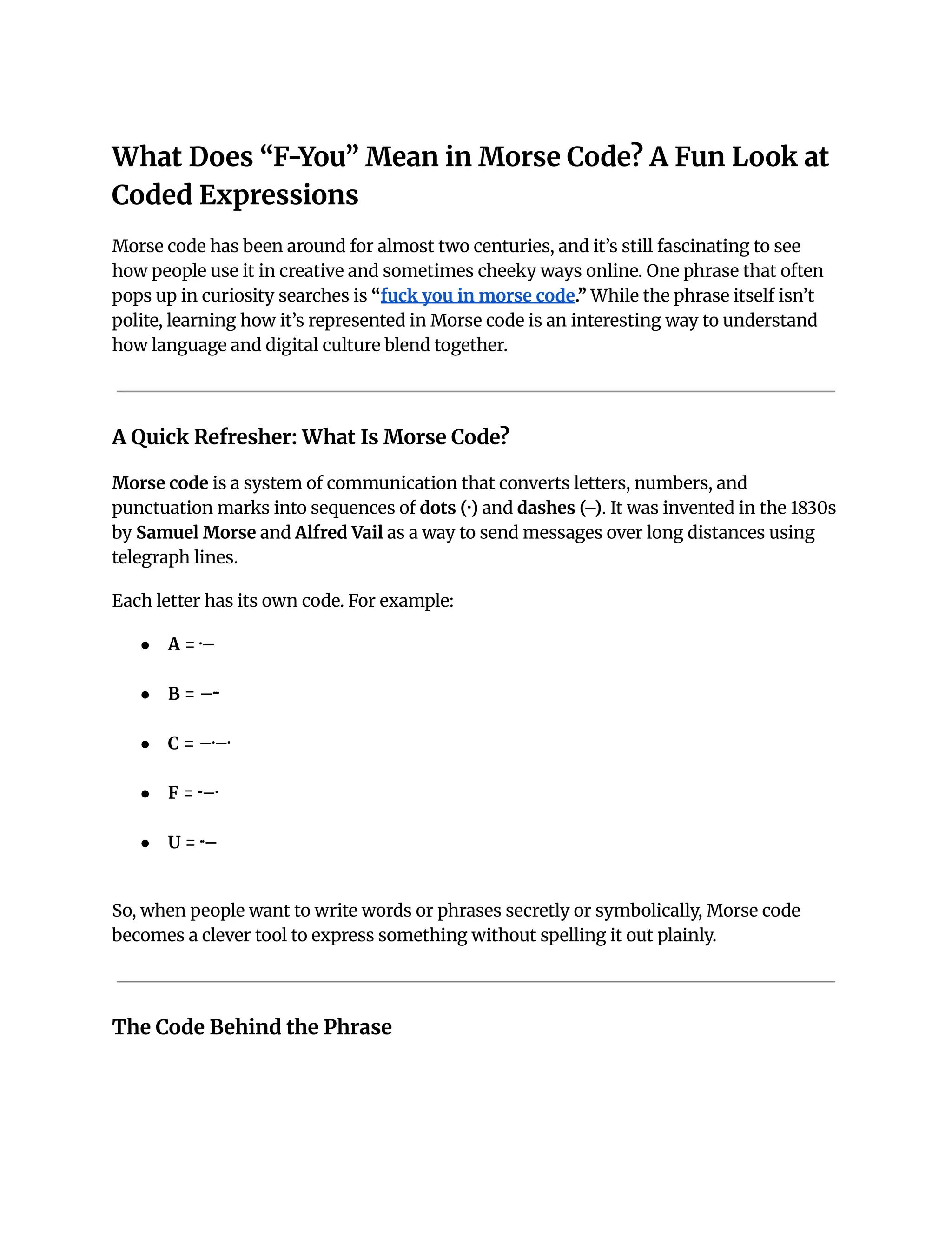 What Does “F-You” Mean in Morse Code_ A Fun Look at Coded Expressions.pdf