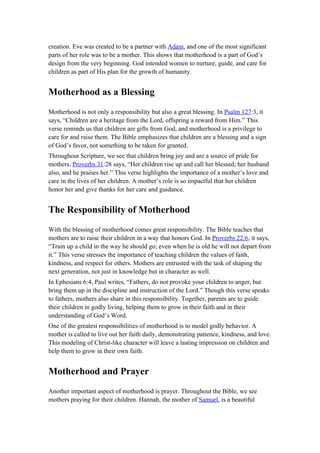 What Does God Say About Motherhood .docx