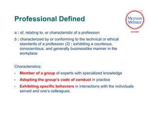 What does it mean to be a professional | PDF