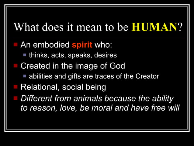 What does it mean to be human? | PPT