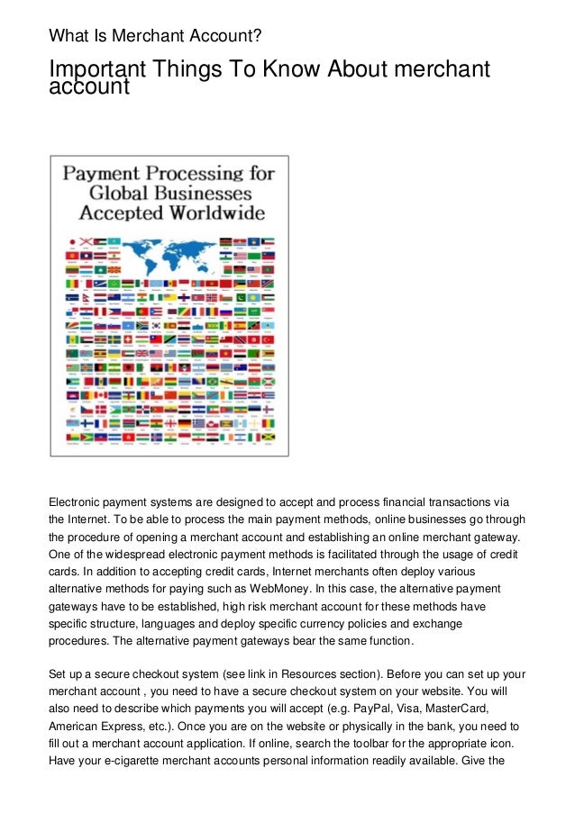 What Is Merchant Account What Is Merchant Account
