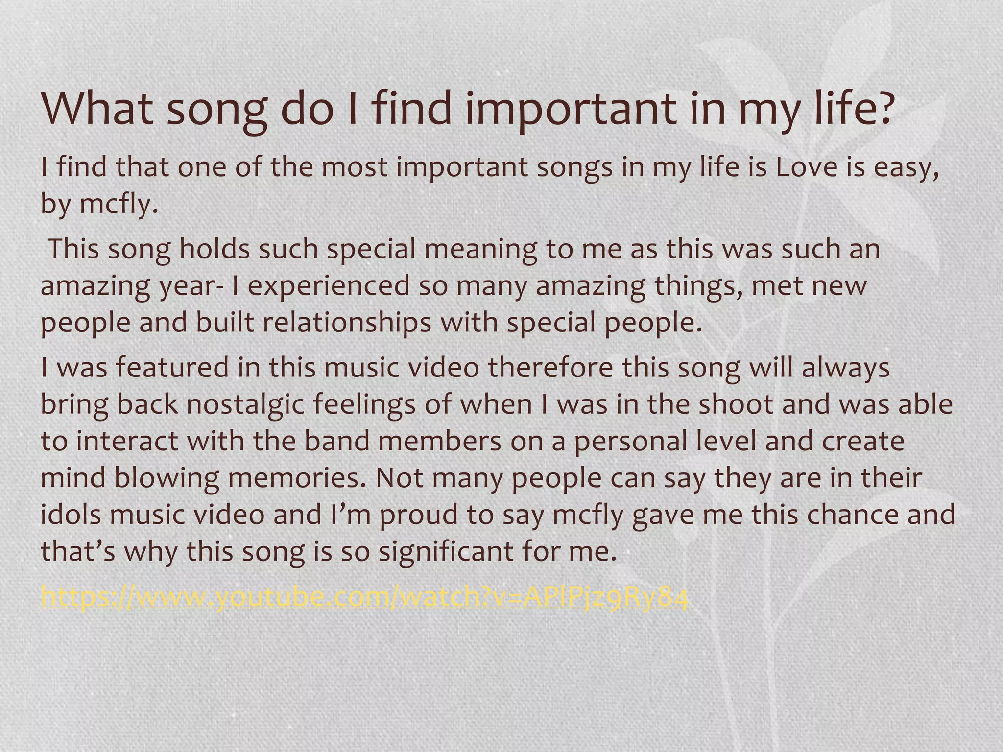 What does music mean to me? | PPTX