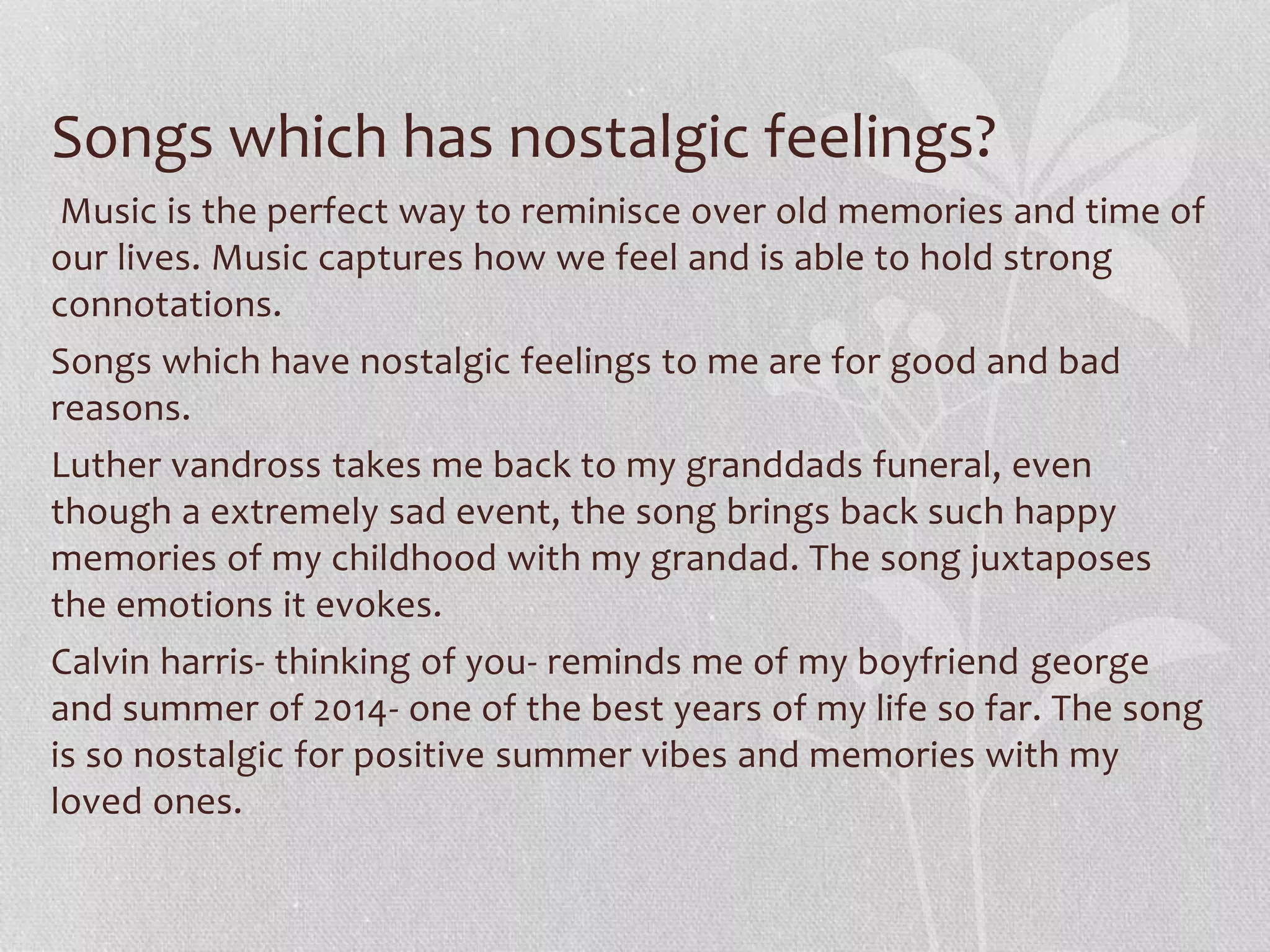 What does music mean to me? | PPTX