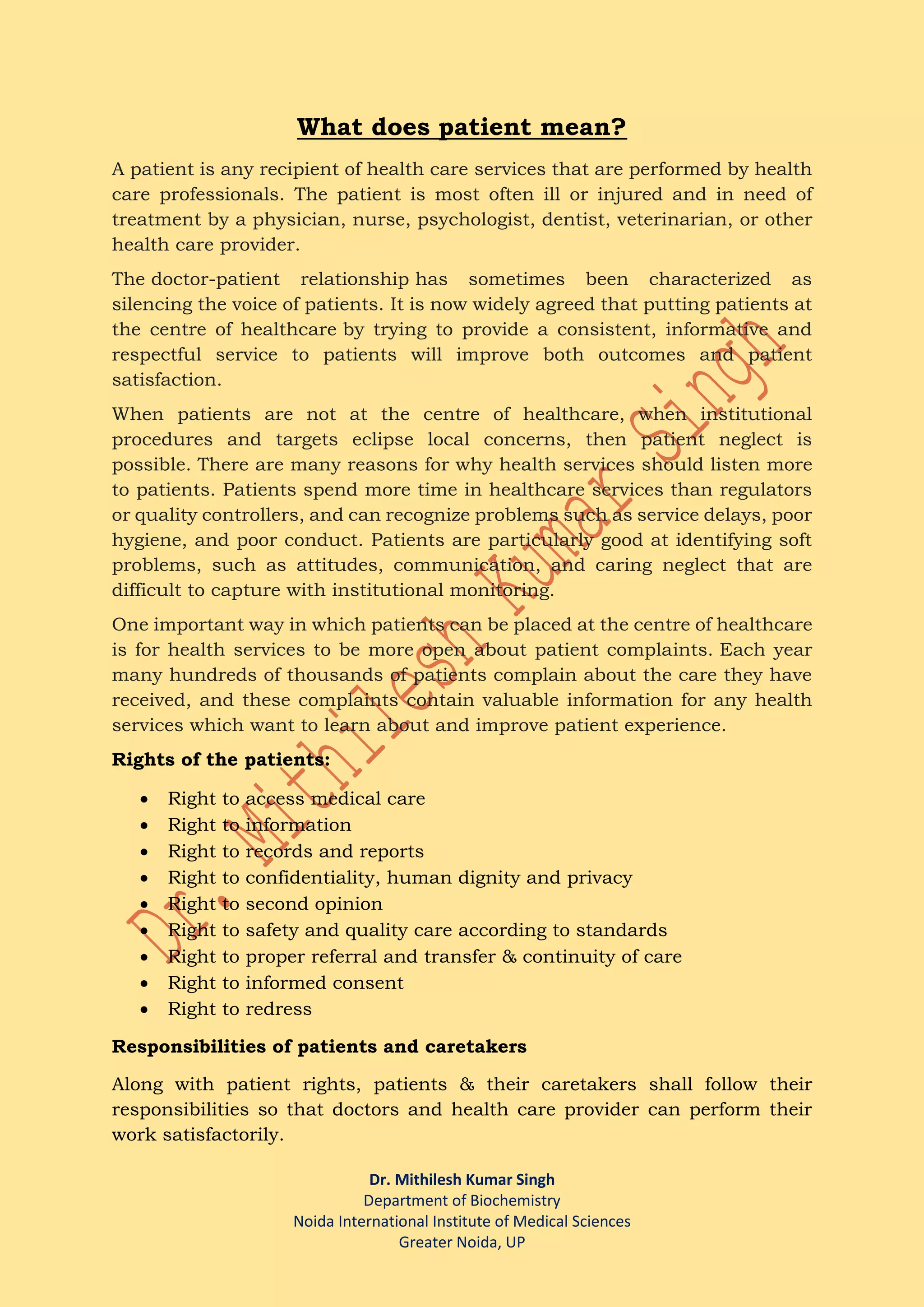 What does patient mean? | PDF