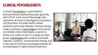 what does psychologist do? | PPTX