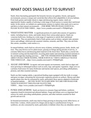 WHAT DOES SNAILS EAT TO SURVIVE, CAN THEY DO WITHOUT FOOD?.docx