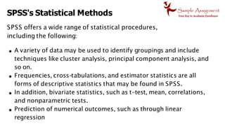 What does SPSS stands for Features and Statistical Methods.pptx | Computing | Technology & Computing