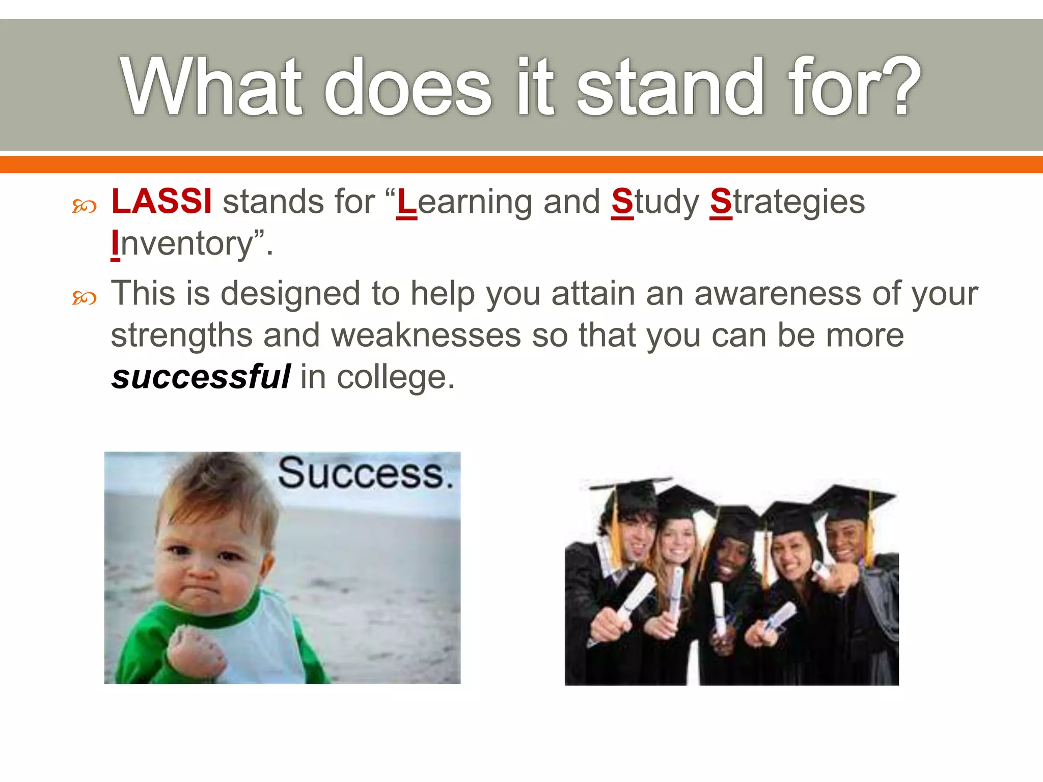 What does the LASSI mean | PPTX