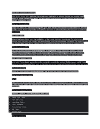 What does tunic mean in clothing.docx