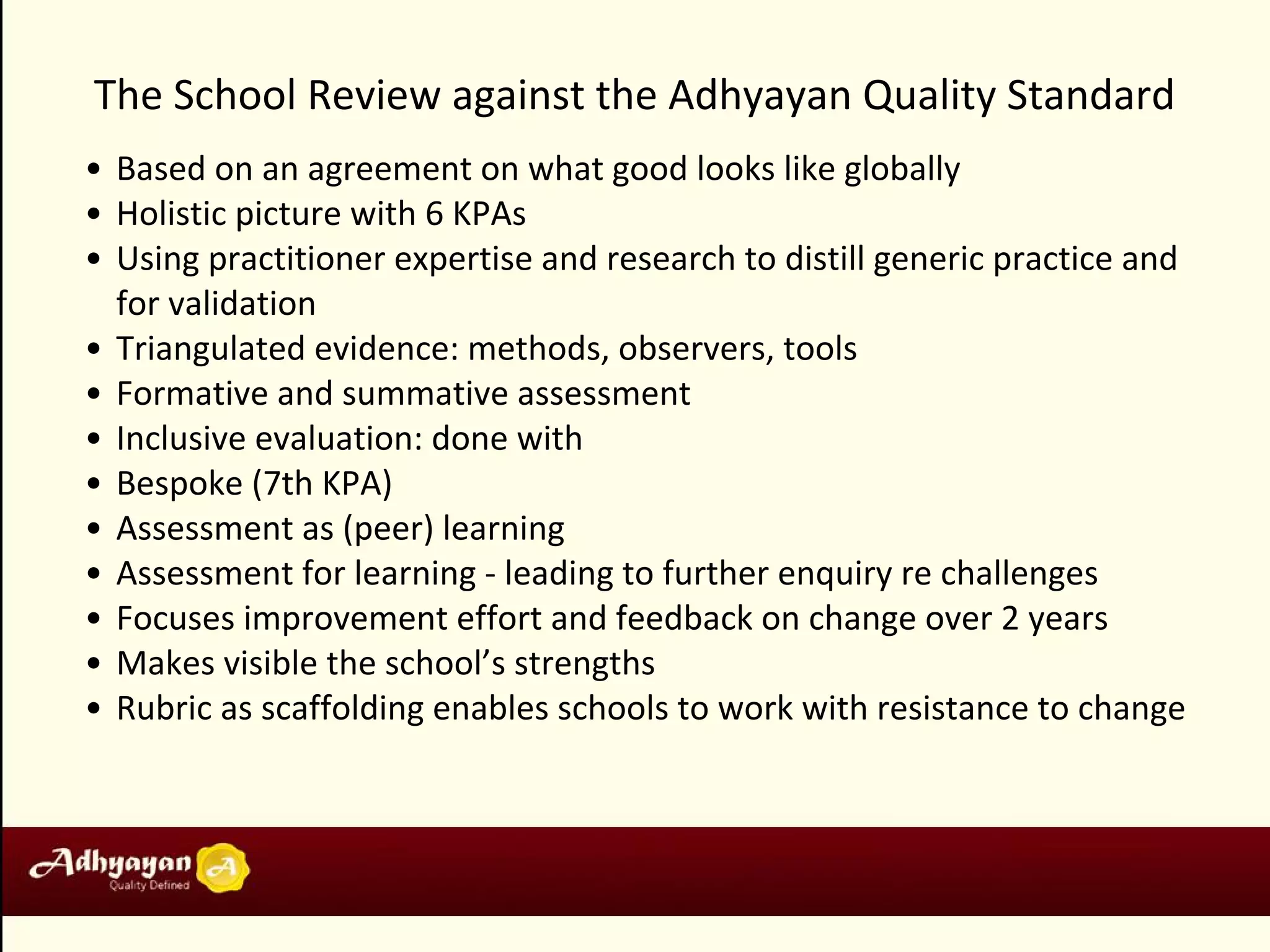 What do good schools look like: What do good schools look like? Self ...