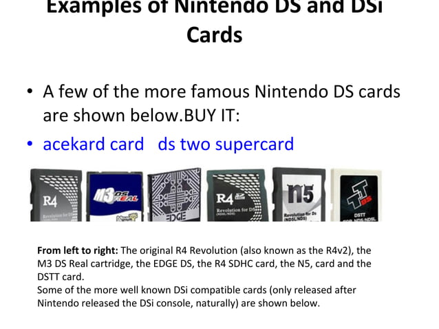 What do nintendo ds/dsi card do | PPT