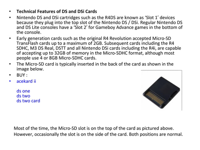 What do nintendo ds card do | PPT