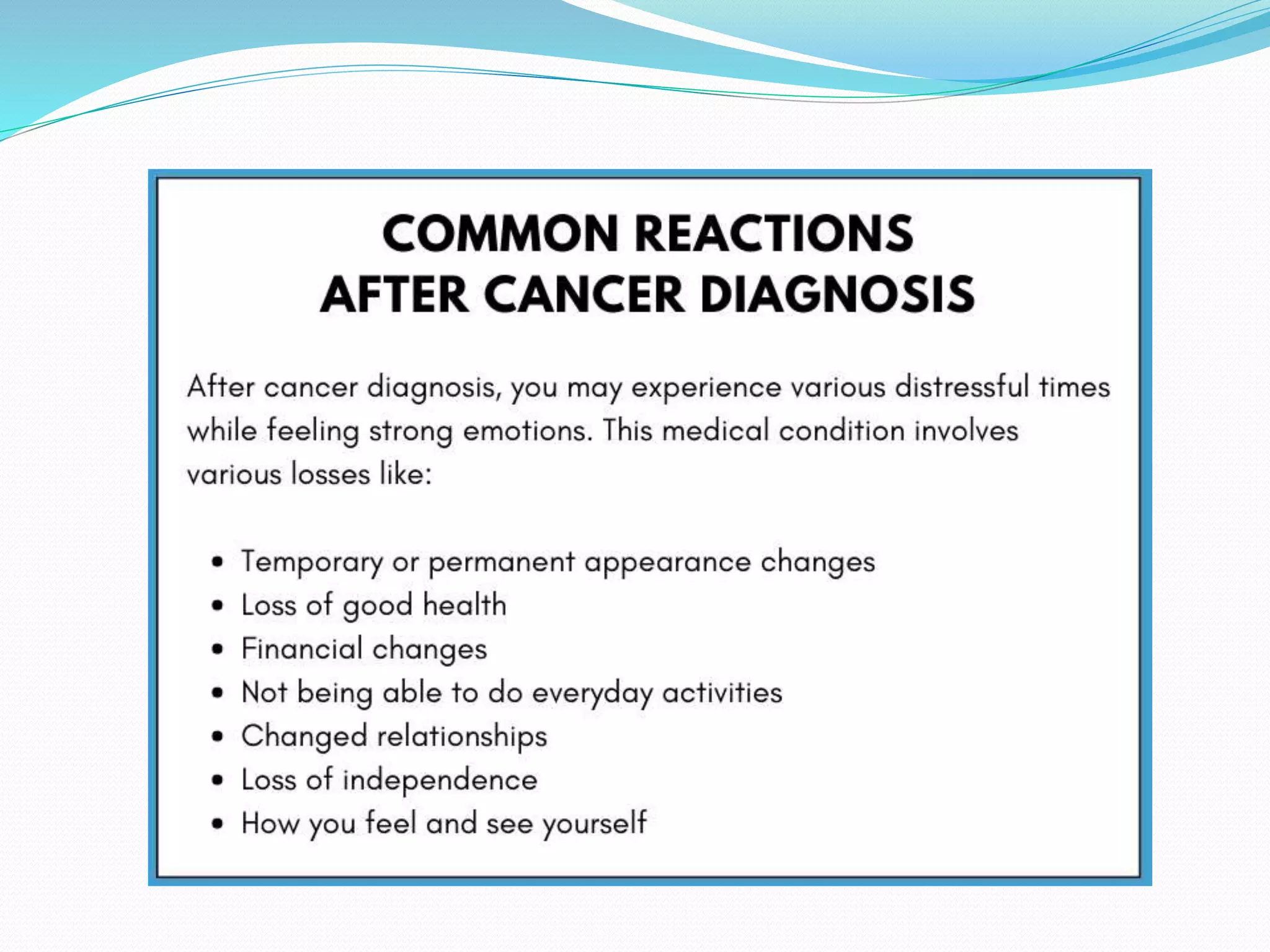 What do Patients feel after a Cancer Diagnosis - AMRI Hospitals | PPT